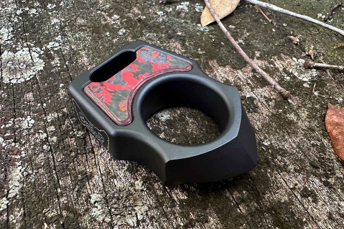 Semi Custom Titanium Single Finger Brass Knuckle Swampy Shark Black