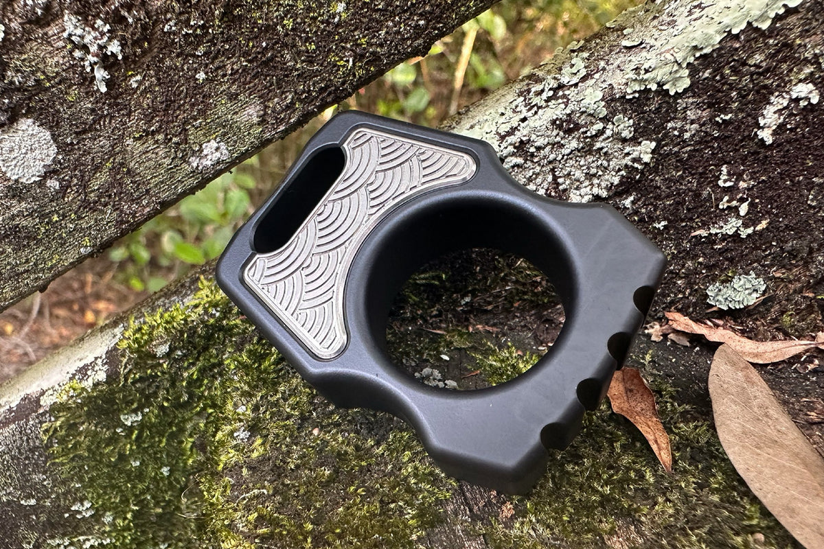 Semi Custom Titanium Single Finger Brass Knuckle Whale Armor Black